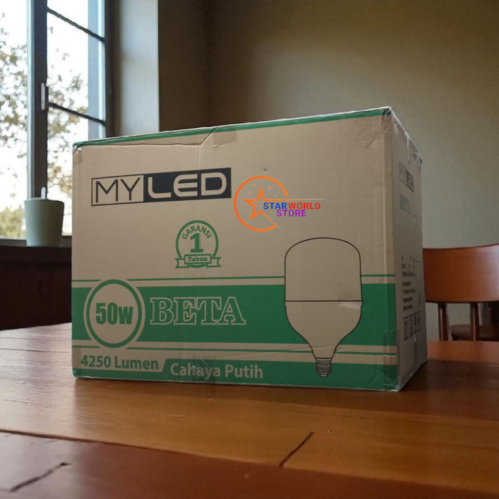 Jual Paket 1 Koli Myled Beta Lampu LED T-Bulb 50 Watt / 1 Karton Isi 30 ...