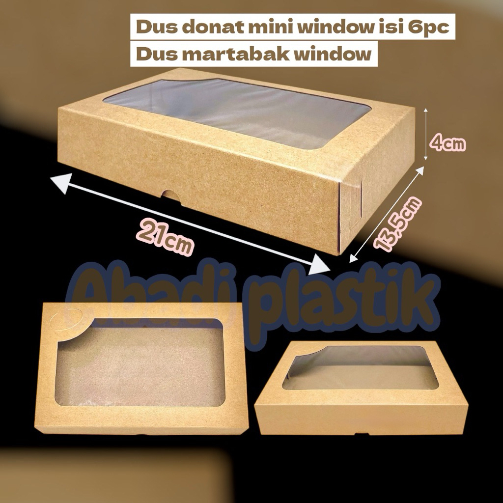 Jual (NEW)DUS DONAT KRAFT MINI WINDOW ISI 6 PCS/BOX DONAT/ WINDOWDUS ...