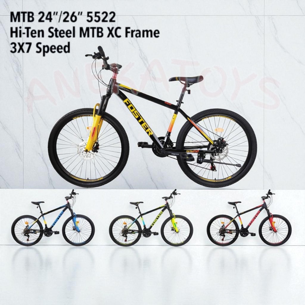 Jual Sepeda Gunung Foster 5522 MTB 20/24/26 Inch Hi Ten Steel XC Frame ...