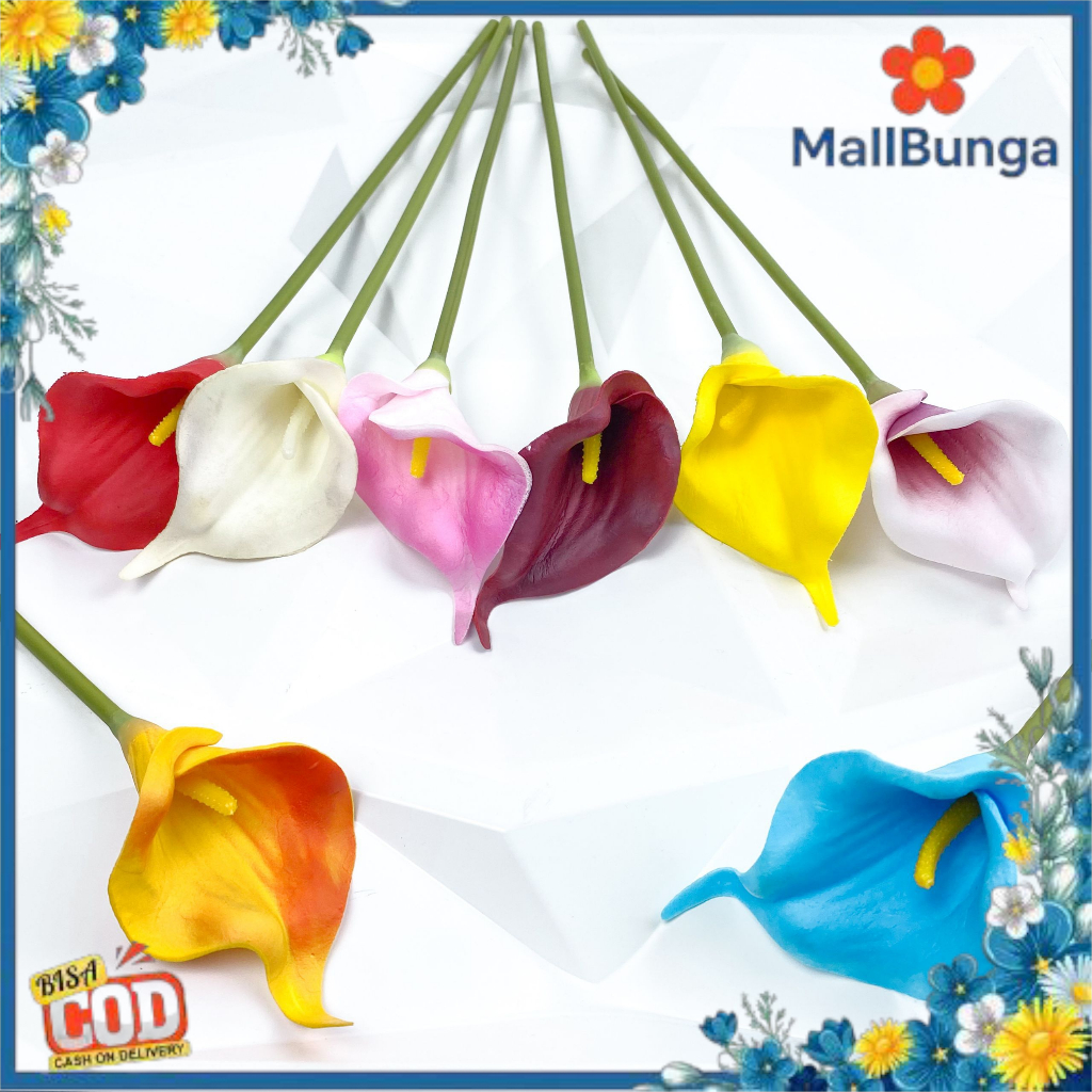 Jual Bunga Lily 1 Kuntum Latex Bunga Palsu Plastik Calla Cala Lili Hias ...