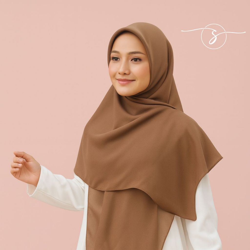 Jual Seravin - Hijab Malay Segi Empat Oval Jumbo Polycotton Premium | Shopee Indonesia