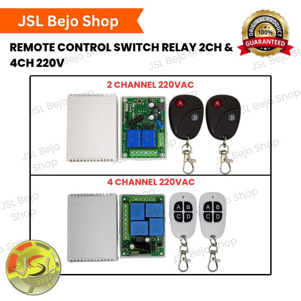 Jual Remote Control Switch Relay 2 Channel & 4 Channel 220V | Shopee ...