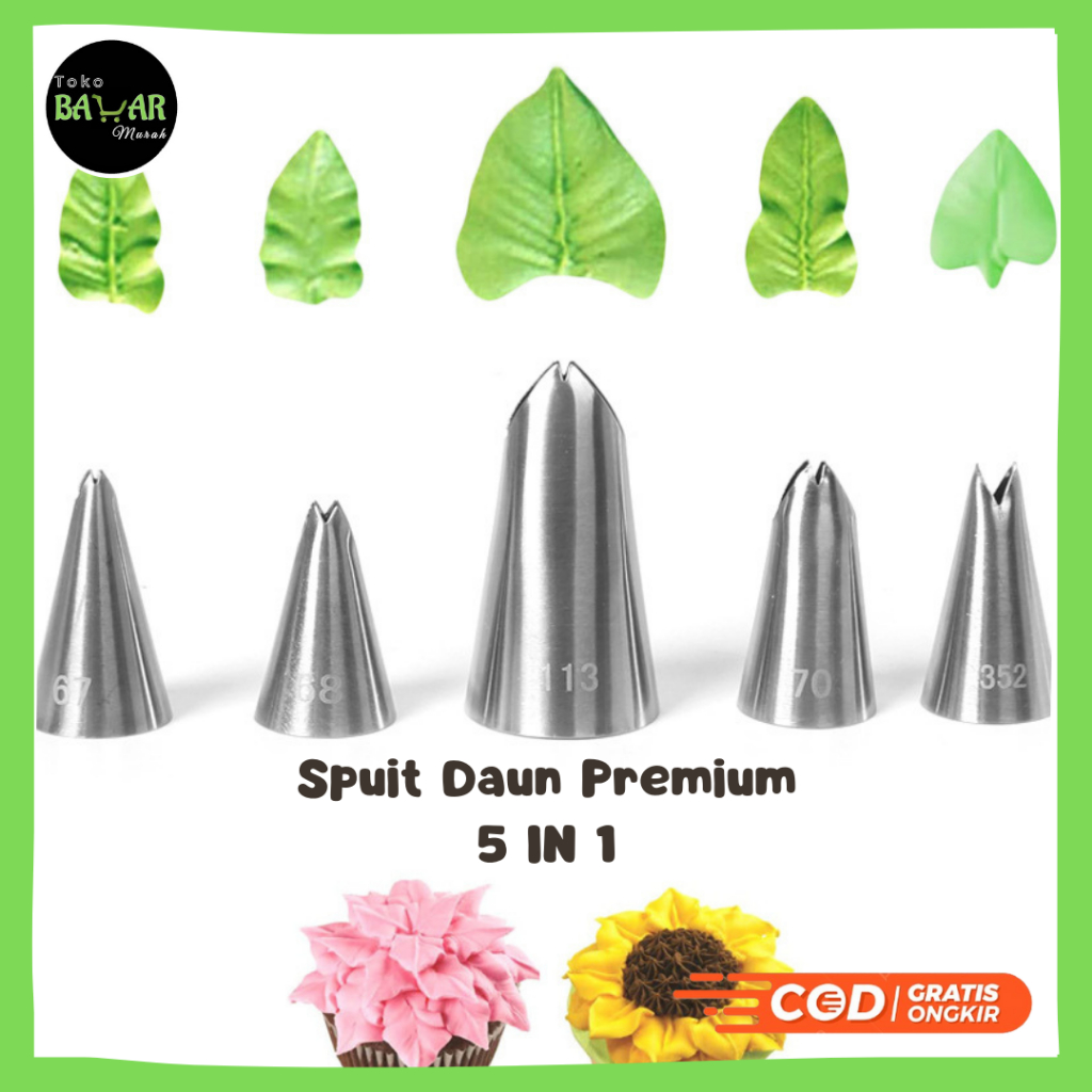 Jual BZ Spuit Daun Premium 5 IN 1 / Spuit Set Cake Decorating 5 In 1 ...