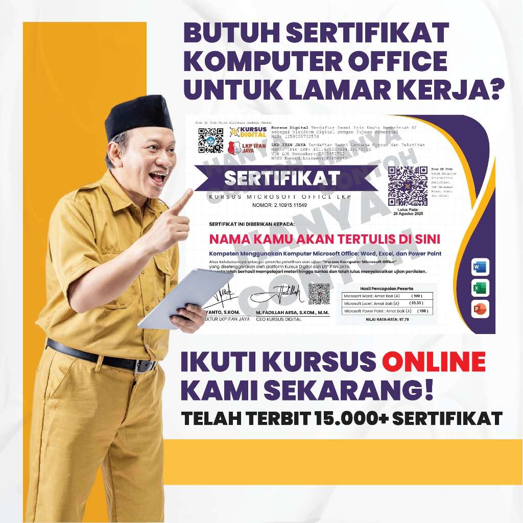 Jual Sertifikat Office Resmi Untuk Lamar Kerja CPNS BUMN P3K dan ...