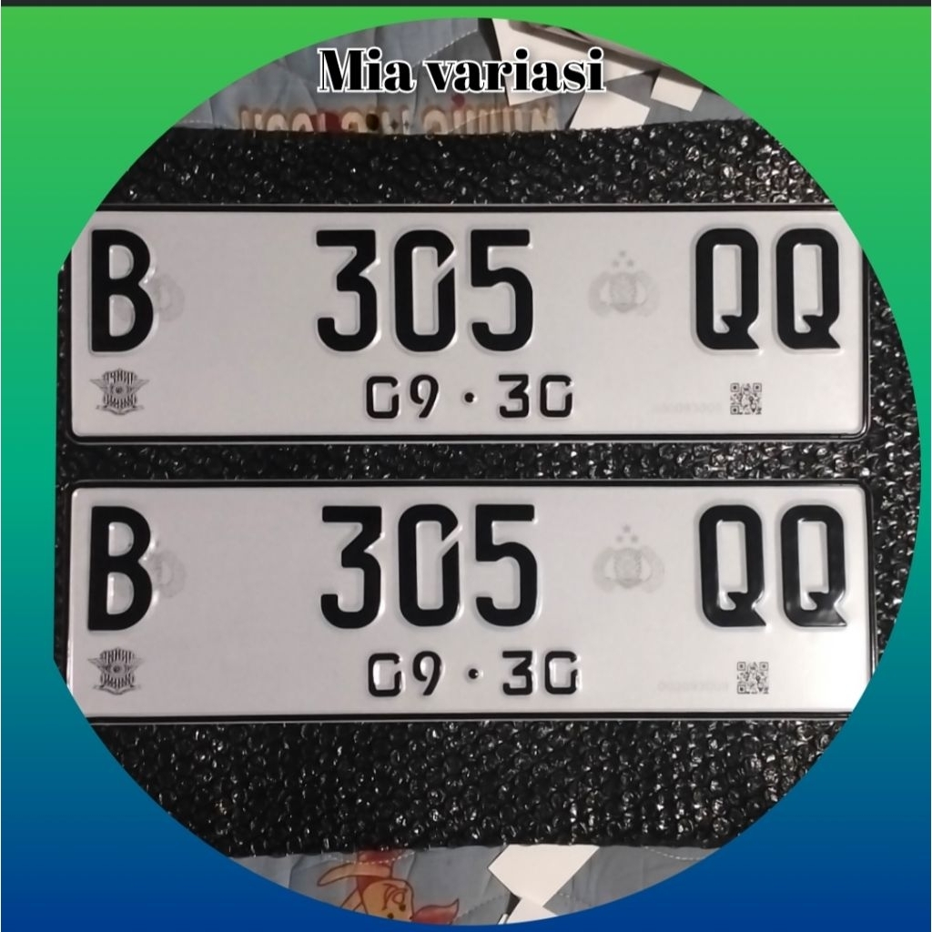 Jual plat nomor mobil reflektif putih barcode 2pcs | Shopee Indonesia