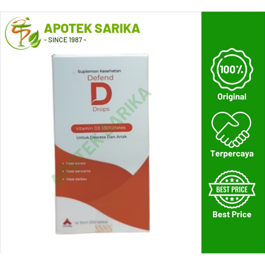 Jual Defend D Drops Vitamin D3 330IU per Tetes 15 ml Suplemen Kesehatan ...