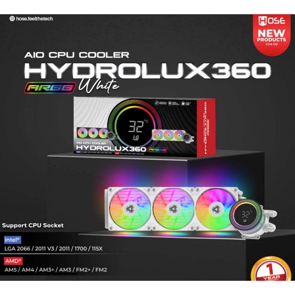 Jual FAN PROCE AIO CPU COOLER HOSE LEXA GAMING HYDROLUX 360 ARGB ...