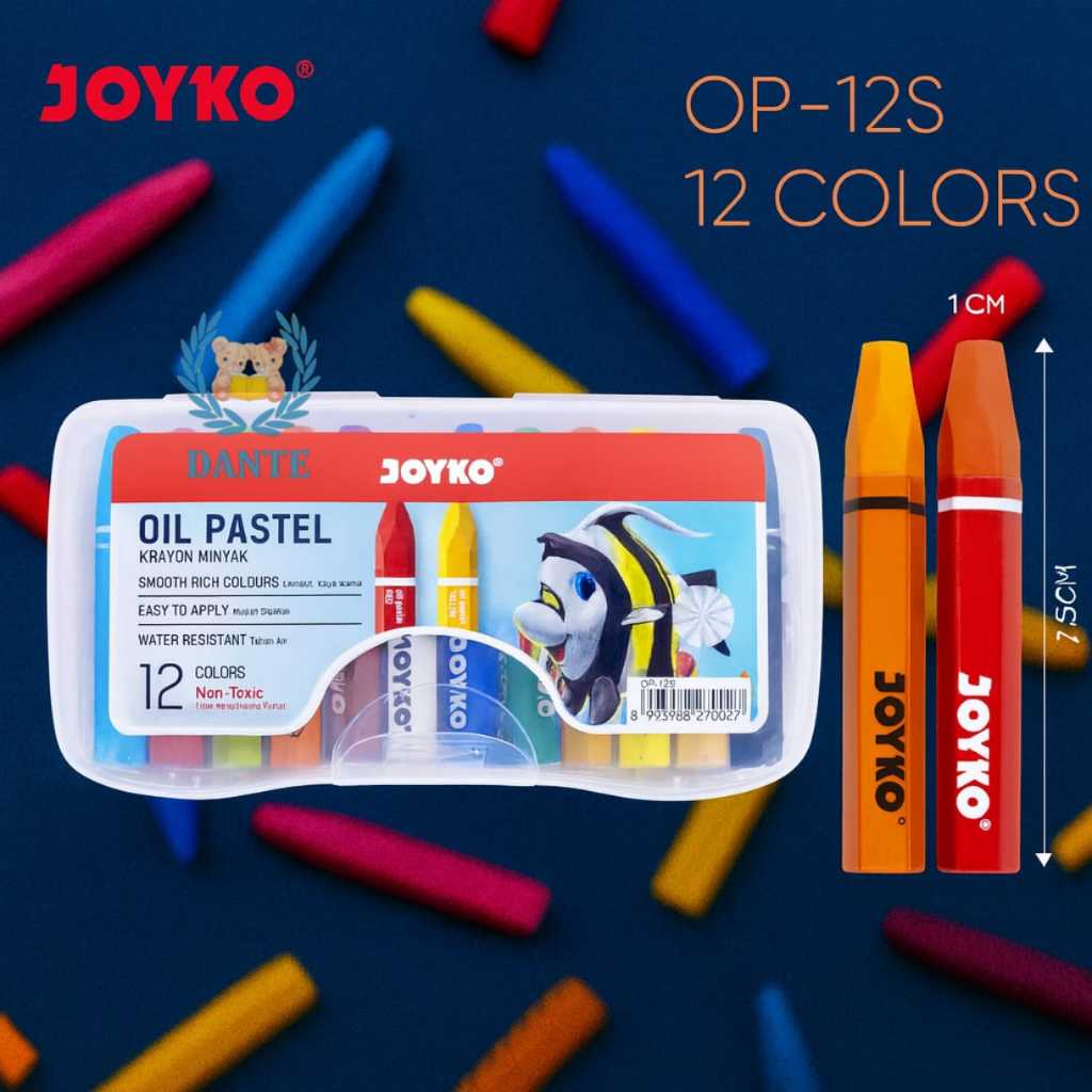 Jual Crayon Oil Pastel Joyko 12 Warna - krayon 12 warna - crayon ...