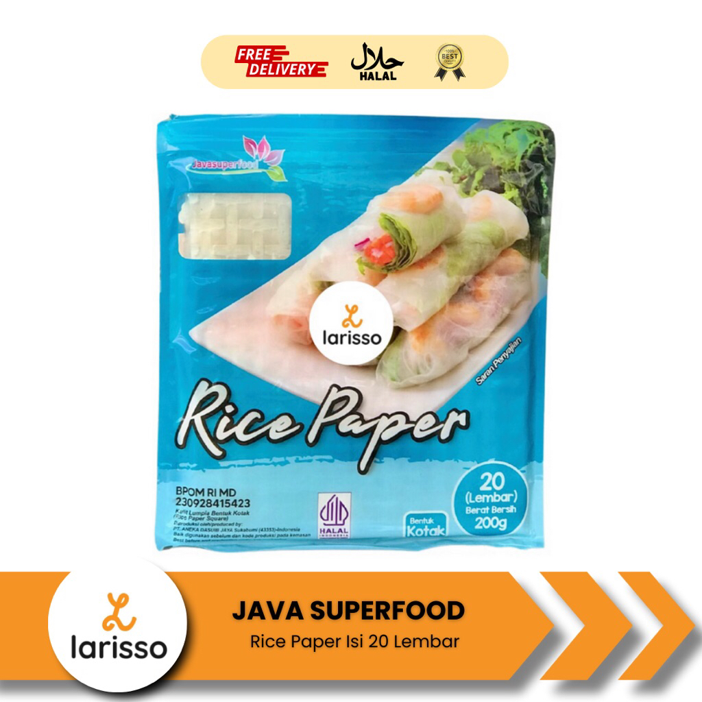 Jual Java Super Food Rice Paper 20 Lembar - Kulit Lumpia Kotak - Kulit ...
