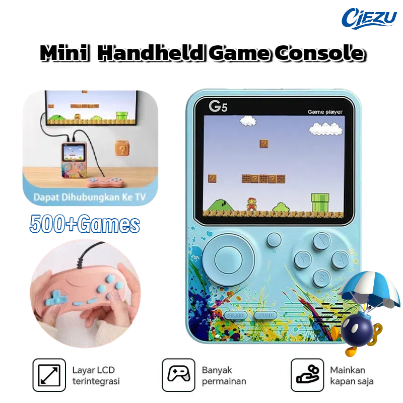 Jual Game Boy G5 Retro 500 in 1 Konsol Game Console 2 Pemain Gembot ...