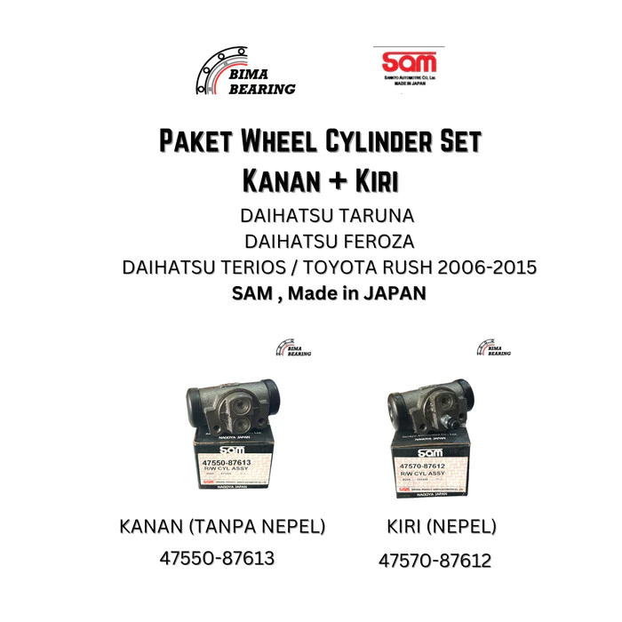 Jual Wheel Cylinder Rush Terios Feroza Taruna Sam JAPAN Silinder Rem ...