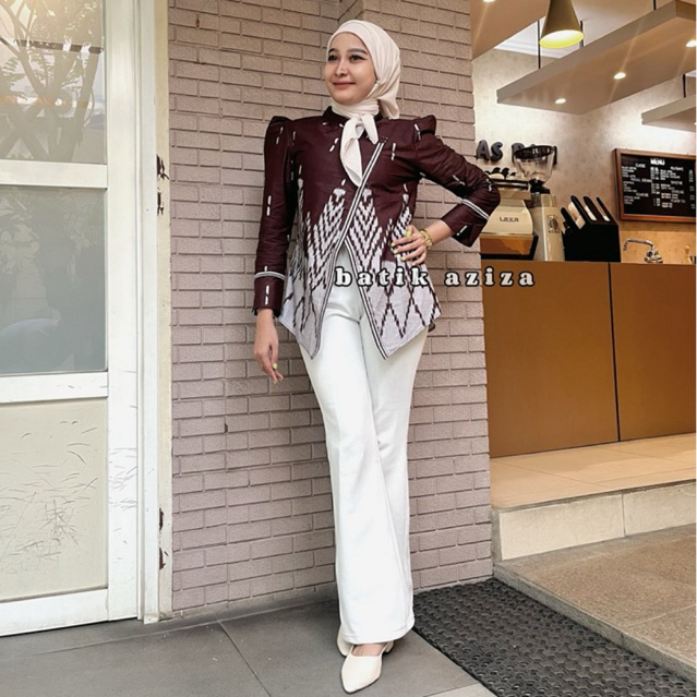 Jual BATIK AZIZA- Atasan Batik Wanita Kebaya Janggan Motif Songket ...