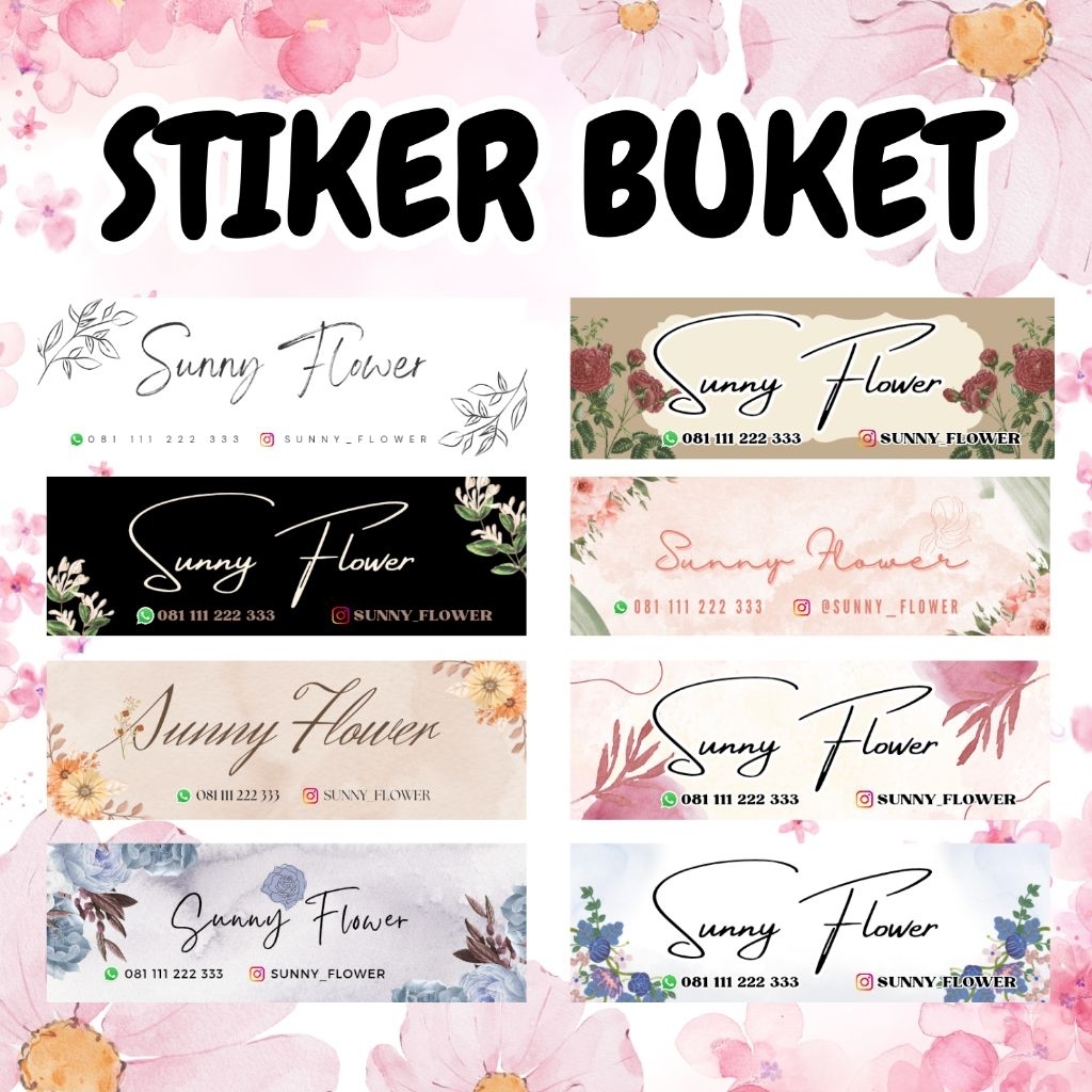 Jual 100pcs Stiker Buket Bouquet Stiker Label Tempel Free Custom Nama ...