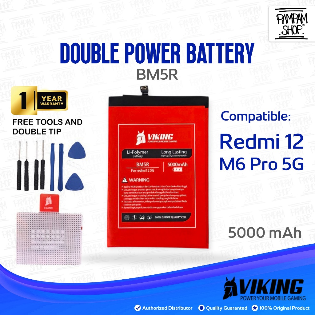 Jual VIKING Baterai Double Power BM5R for XiaoMi Redmi 12 / Poco M6 Pro ...