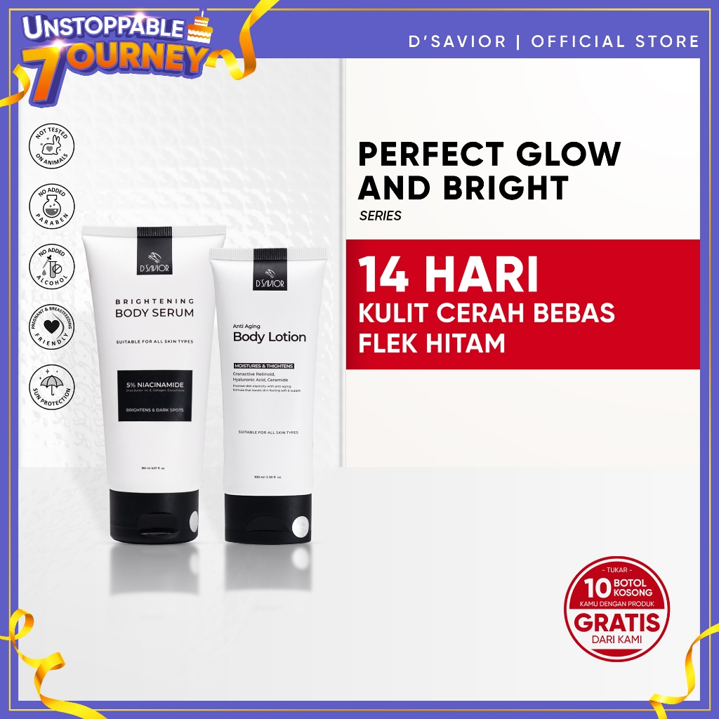 Jual [BUY 1 GET 1] D'SAVIOR Brightening Body Serum 150Ml Free Anti ...