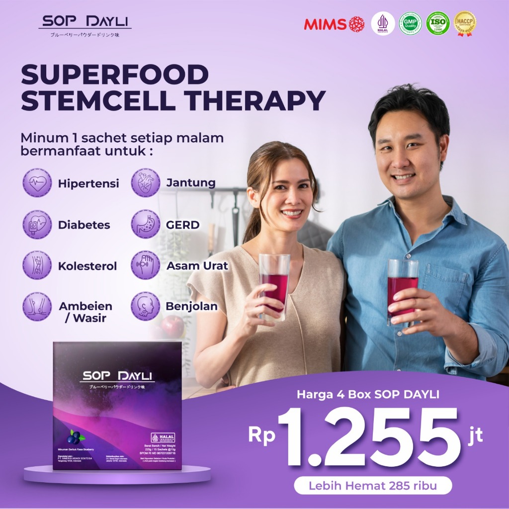 Jual SOP DAYLI Minuman Serbuk Berry - 4 Box (60 Sachet) - BPOM MD ...