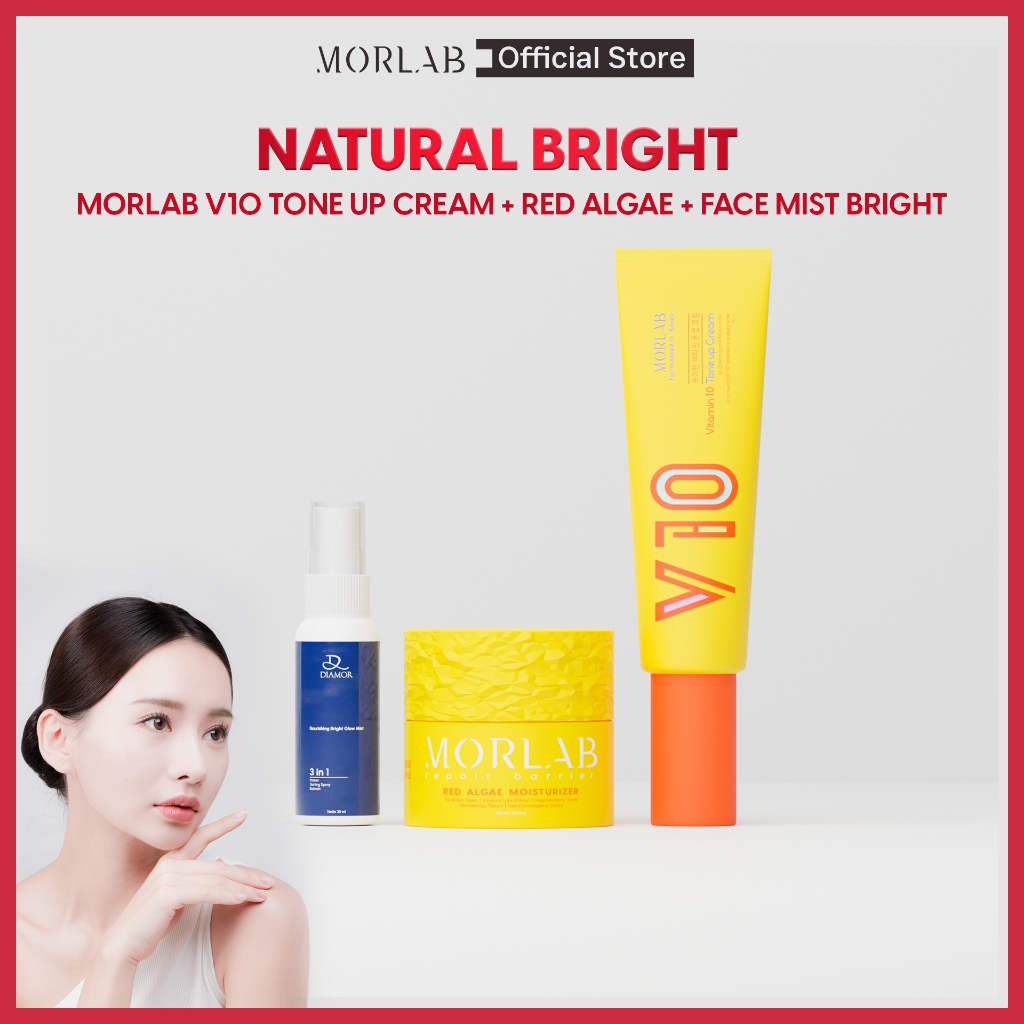 Jual NATURAL BRIGHT - MORLAB V10 TONE UP CREAM + MORLAB RED ALGAE ...