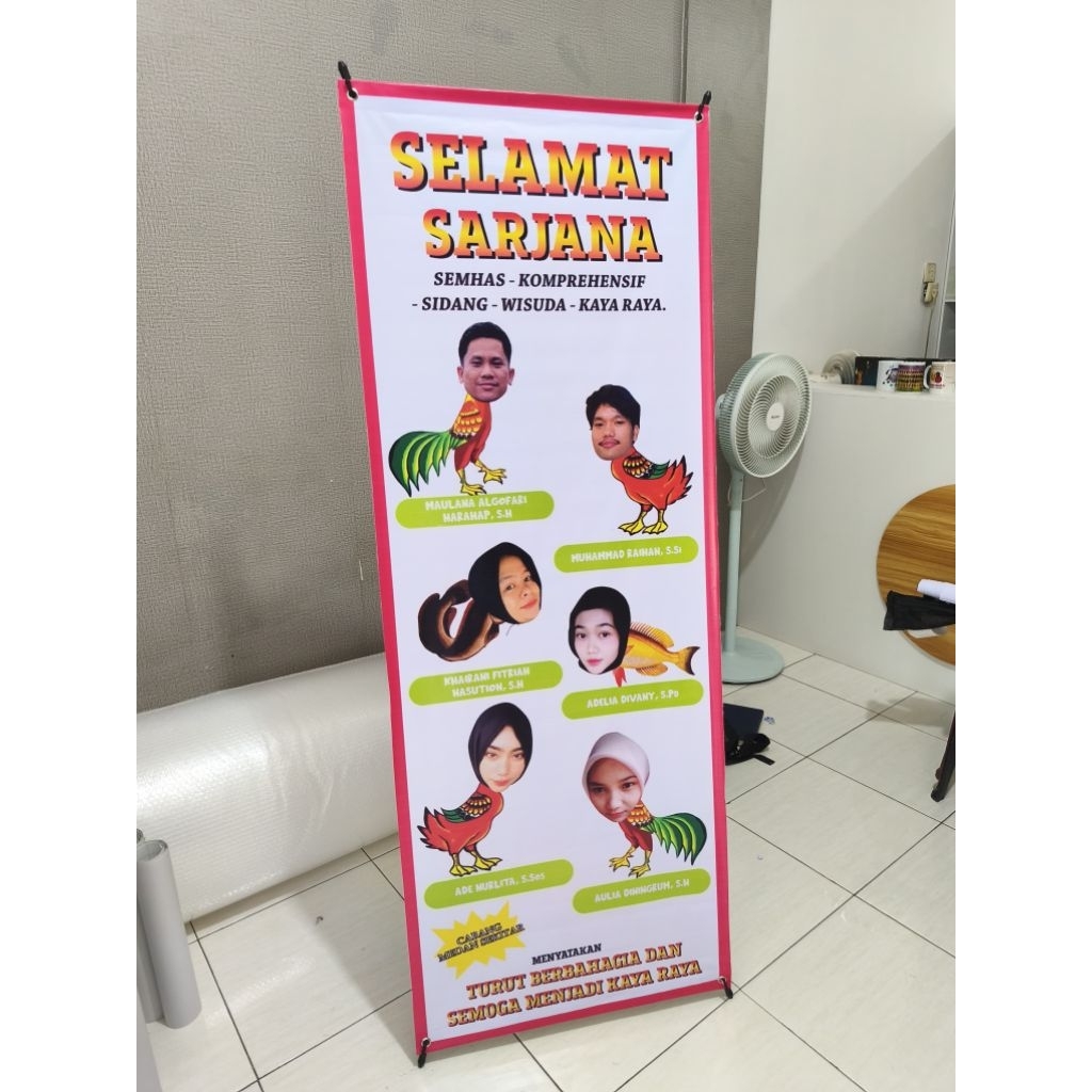 Jual X banner Spanduk KKN / Wisuda / Promosi | Shopee Indonesia