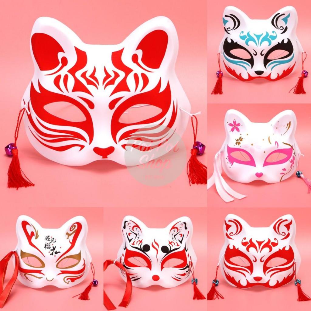Jual Topeng Kitsune Fox Jepang Bunkasai Rubah Kostum Halloween Cosplay ...