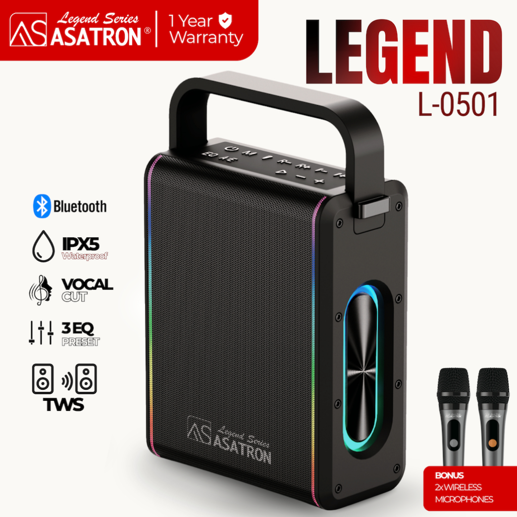 Jual Asatron Legend L-0501 Portable Bluetooth Speaker, Deep Bass, IPX5 ...