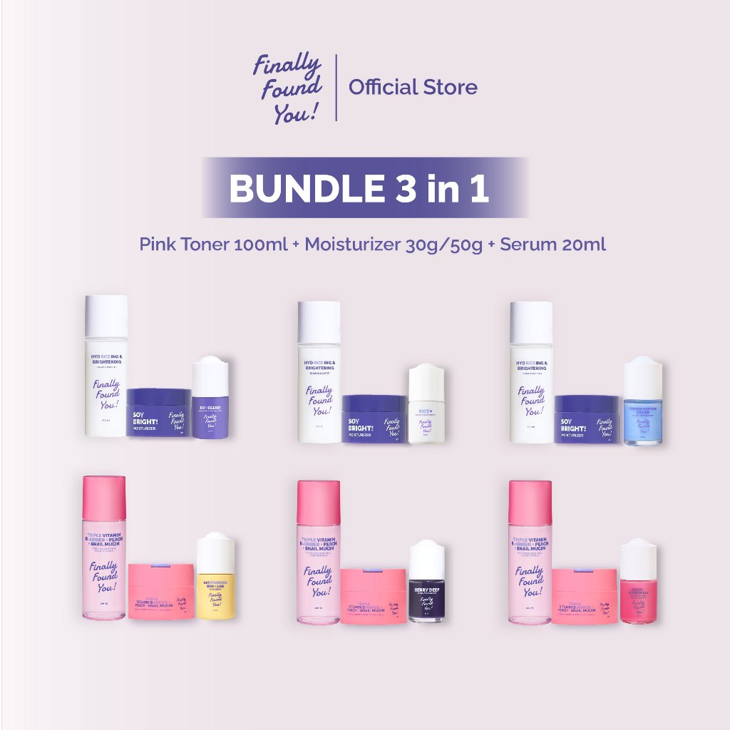 Jual Finally Found You! Paket Bundle 3in1 (Toner + Serum + Moisturizer ...