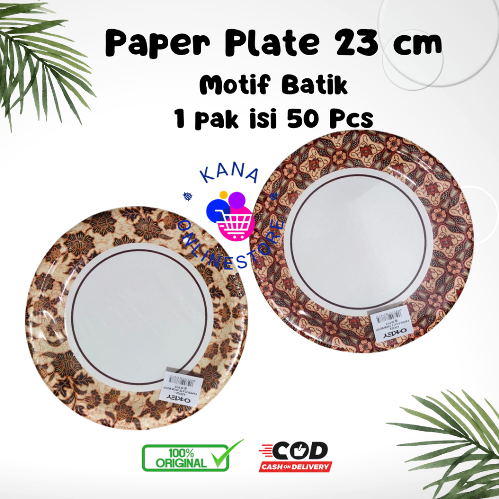 Jual Piring Kertas Paper Plate Motif 23 Cm Isi 50 Pcs OKEY | Shopee ...