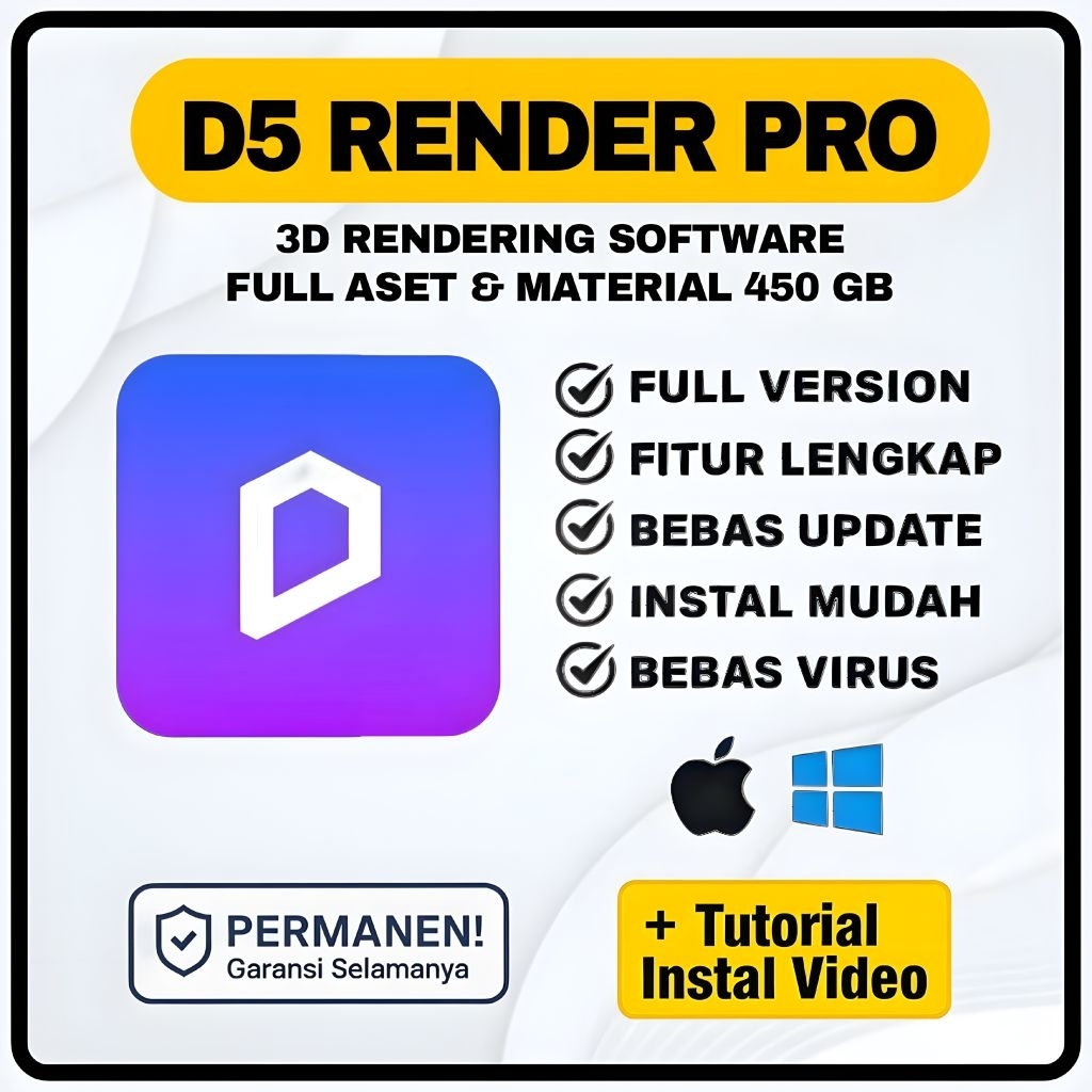 Jual D5 Render 2025 Full Aset Library Full Version Original Lifetime