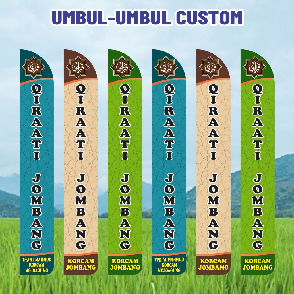 Jual CETAK KAIN UMBUL UMBUL TPQ QIRAATI CUSTOM NAMA LOGO / JASA CETAK ...