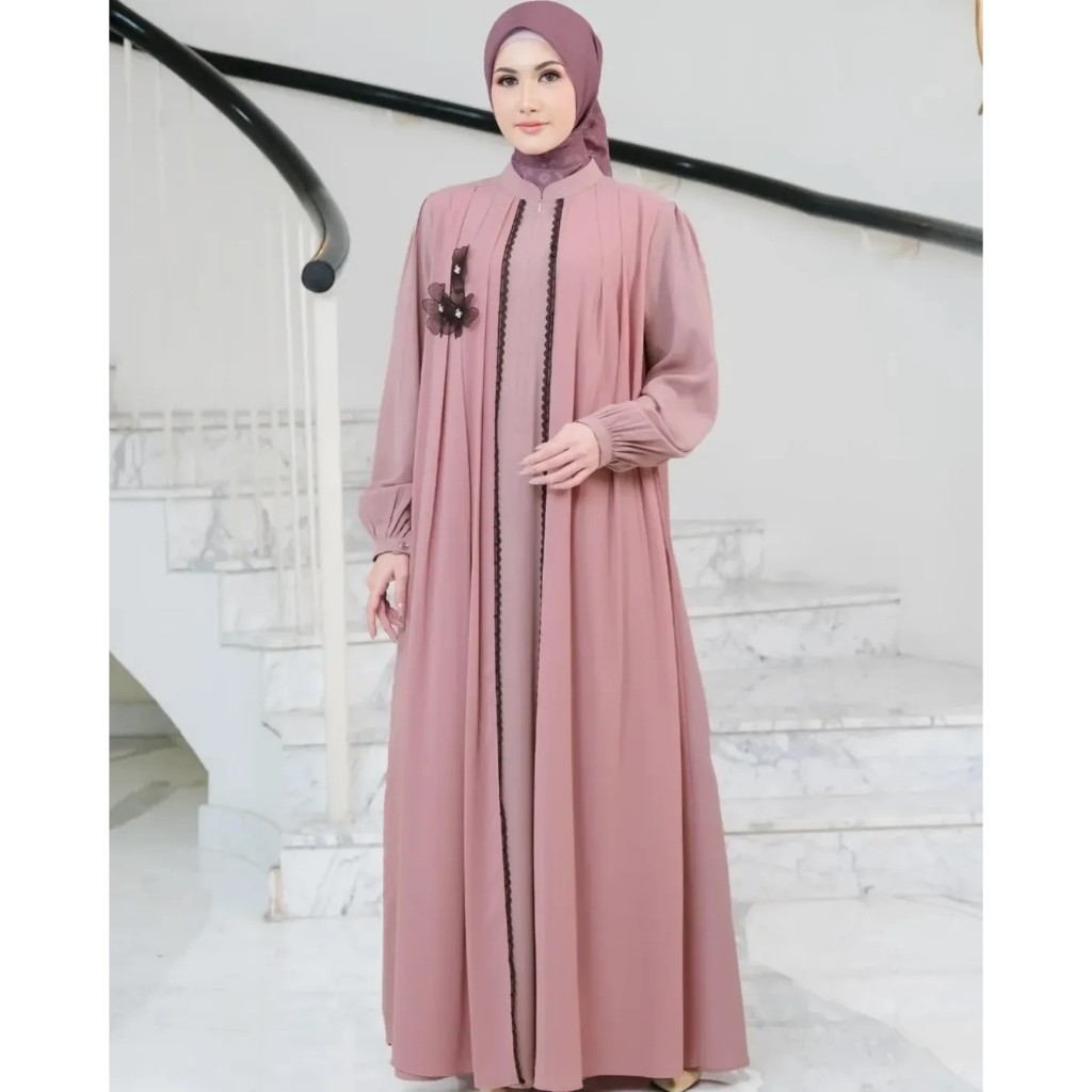 Jual Gamis abaya ahza dress bahan ceruty babydoll full furing aplikasi ...