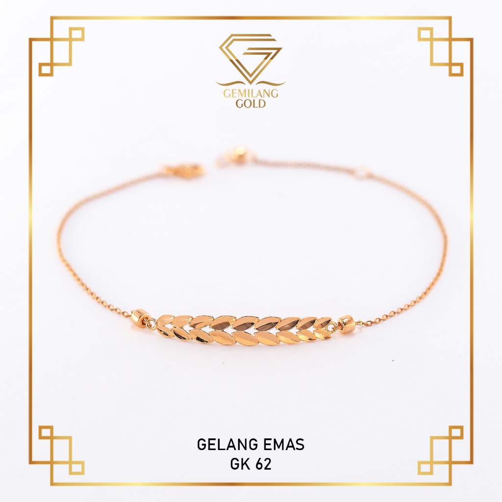 Jual Gelang Emas Model Daun Shimmer Kadar 8K & 6K - Gemilang Gold ID ...