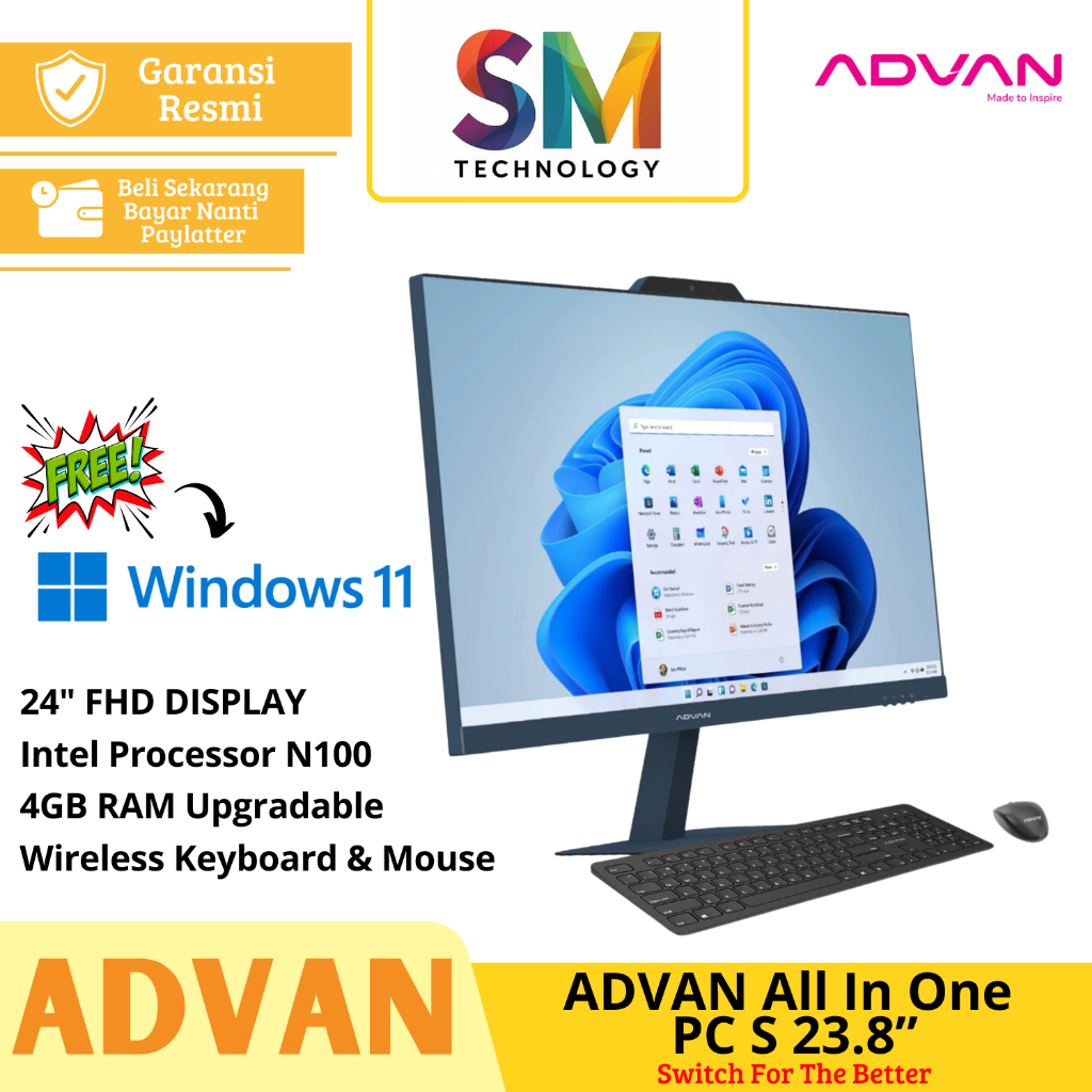 Jual ADVAN All In One PC S 23.8” 1920*1080 IPS AIO Intel Inside 4GB ...