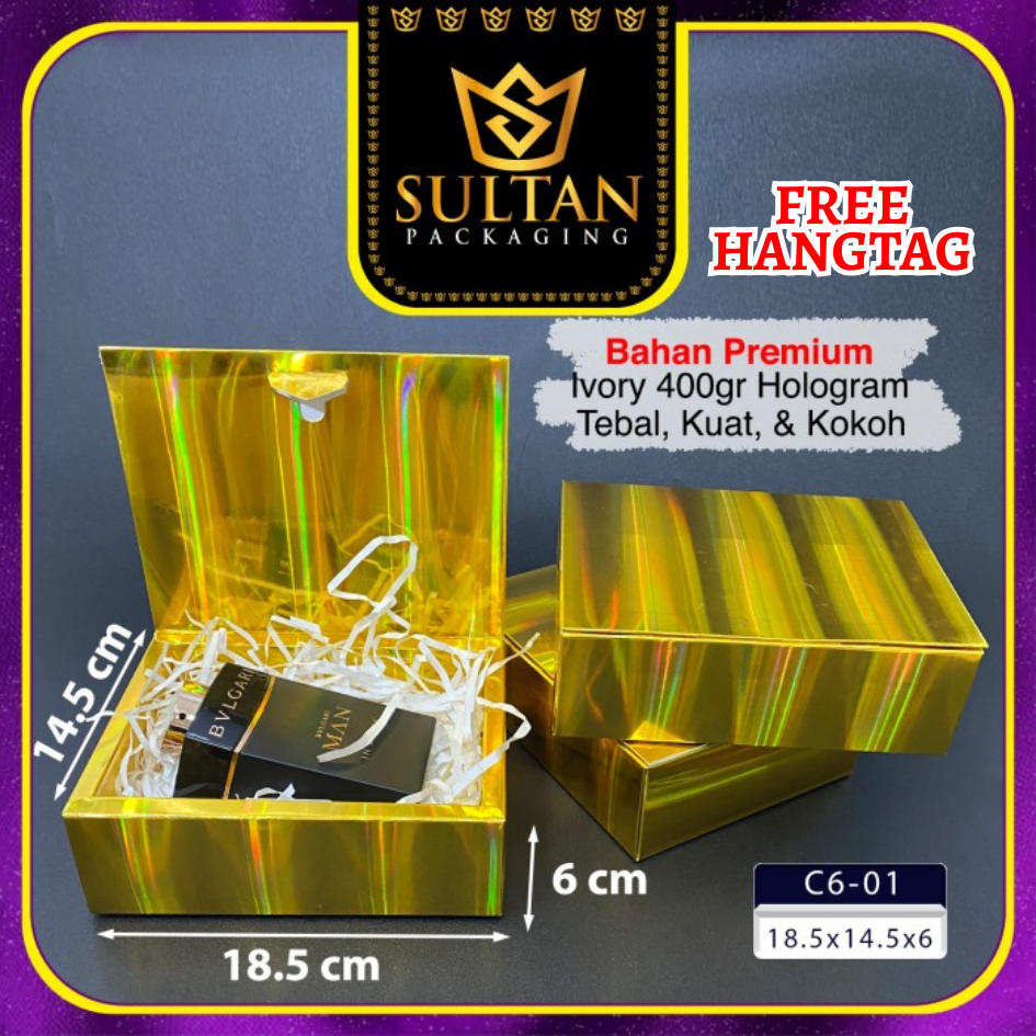 Jual Box Hologram - Kotak Hadiah Hologram Emas - Box kado Mewah - C6 ...