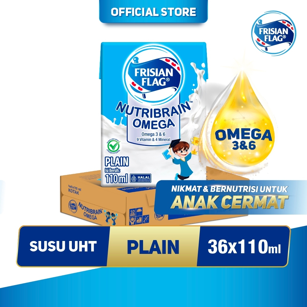 Jual Frisian Flag Omega Susu UHT Plain 110ml x 36 pcs (Karton) | Shopee ...