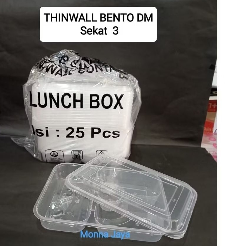Jual Thinwall Bento Sekat 3 / Bento Sekat 3/Thinwall Bento 3 Sekat ...