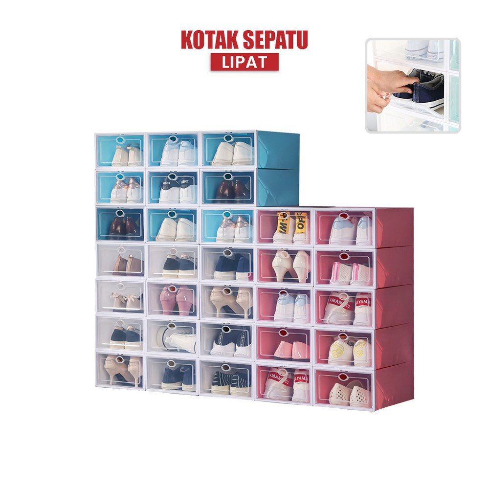 Jual EC Satu Keluarga Kotak Sepatu C544 Kotak Sepatu Lipat Transparan ...