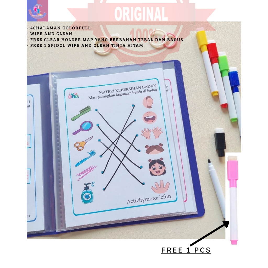 Jual Buku Aktifitas Anak Paud - TK - Wipe and Clean - Free Map Holder ...