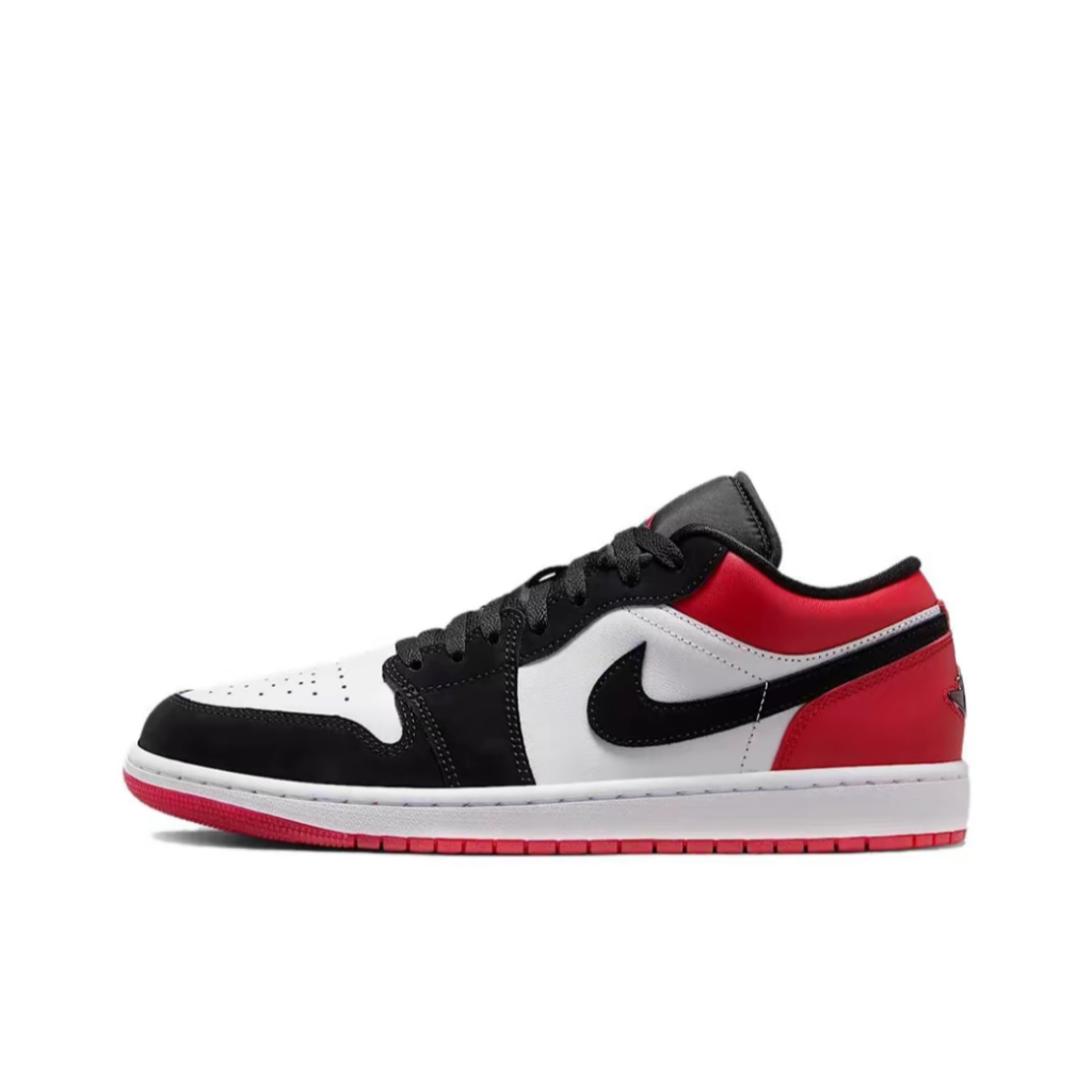 Jual [100% ORIGINAL] Nike Air Jordan 1 Low Hitam Merah Ujung Sepatu ...
