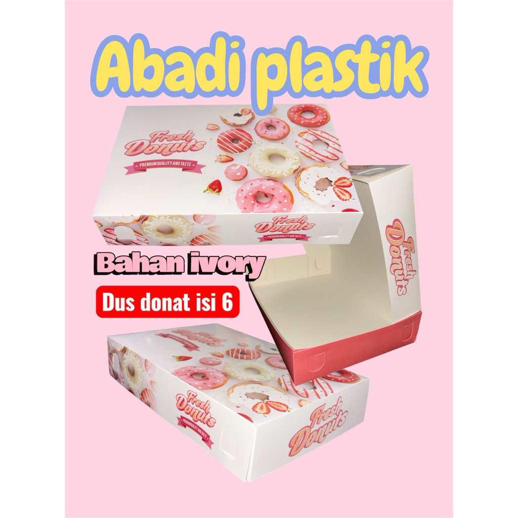 Jual DUS DONAT PINK ISI 6 / BOX DONAT ISI 6 - MIN PEMBELIAN 10PCS ...