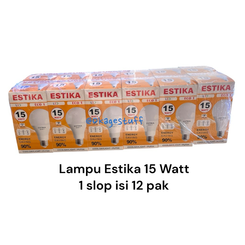 Jual LAMPU Led Estika Bulb 15WATT /SLOP (12pcs) | Shopee Indonesia