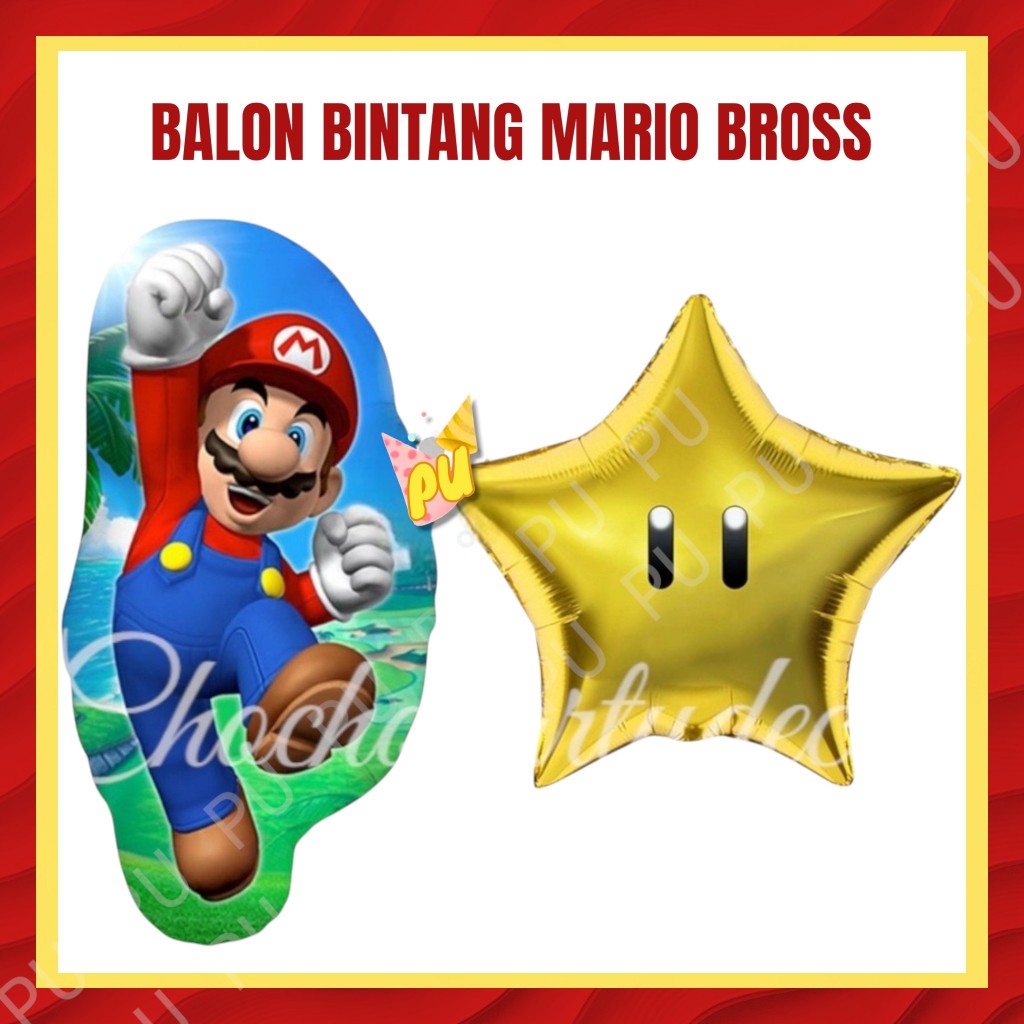 Jual Balon BINTANG MARIO BROSS / Balon MARIO BROSS | Shopee Indonesia