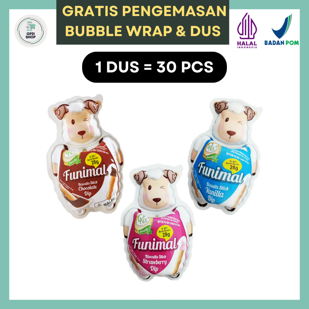 Jual Denex Funimal Stick Dip 1 Dus Isi 30 pcs x 25gr - Biskuit Snack ...