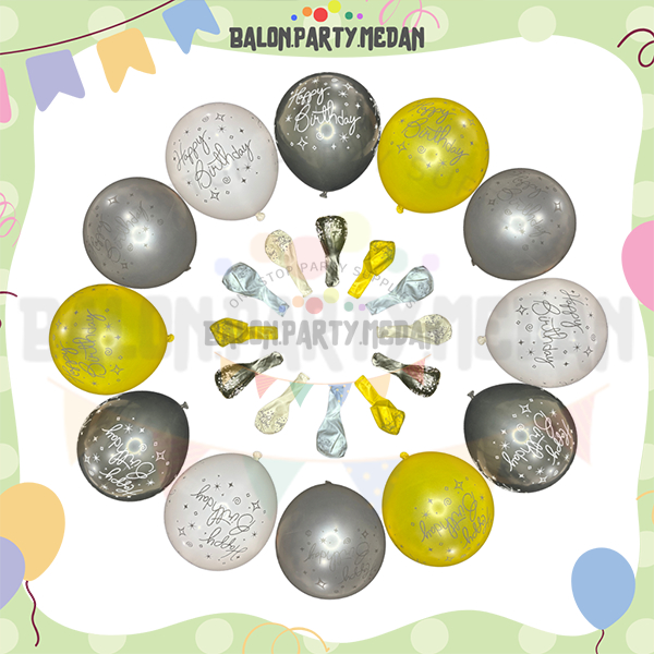 Jual Balon Latex Motif Happy Birthday Classy Ulang Tahun 12 Inci Satuan ...