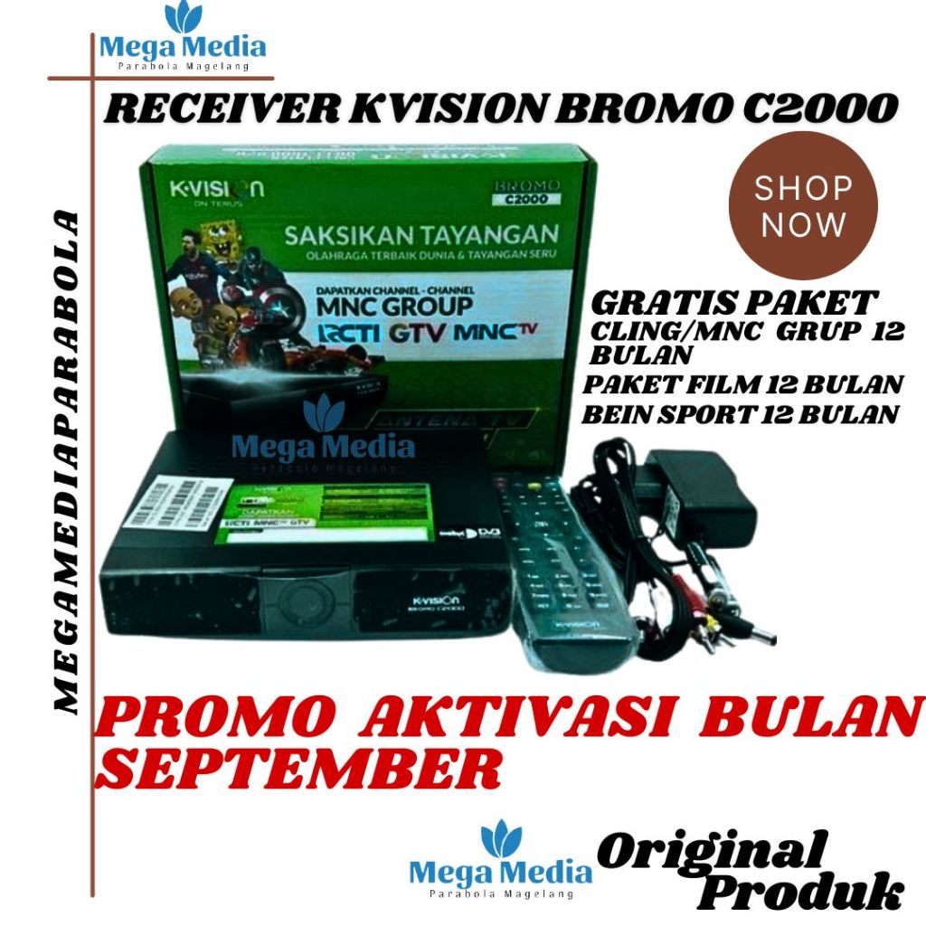 Jual Receiver K-Vision BROMO c2000 BONUS Paket cling, film dan bein 12 ...