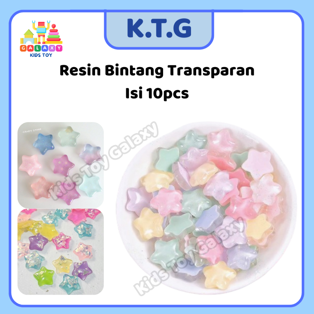 Jual Transparent Star Resin DIY | Resin Bintang Transparan 1 Pack isi ...