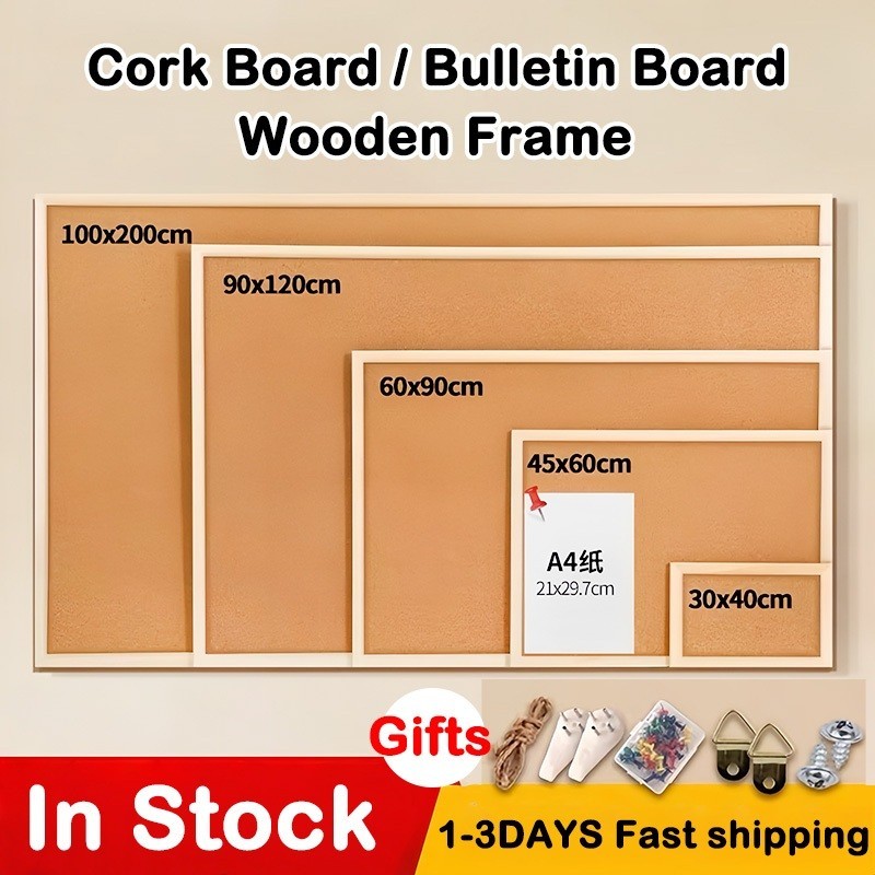Jual 60x90CM Message Board / Cork Board / Vision Board / Mading Kamar ...