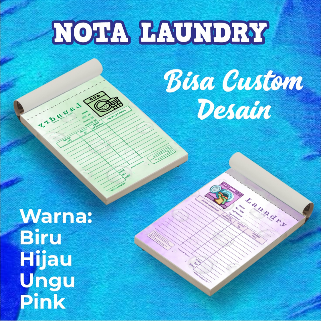 Jual Nota Laundry Custom 3 Ply Ukuran 16x10 5cm Bahan NCR 55gsm Tinta ...