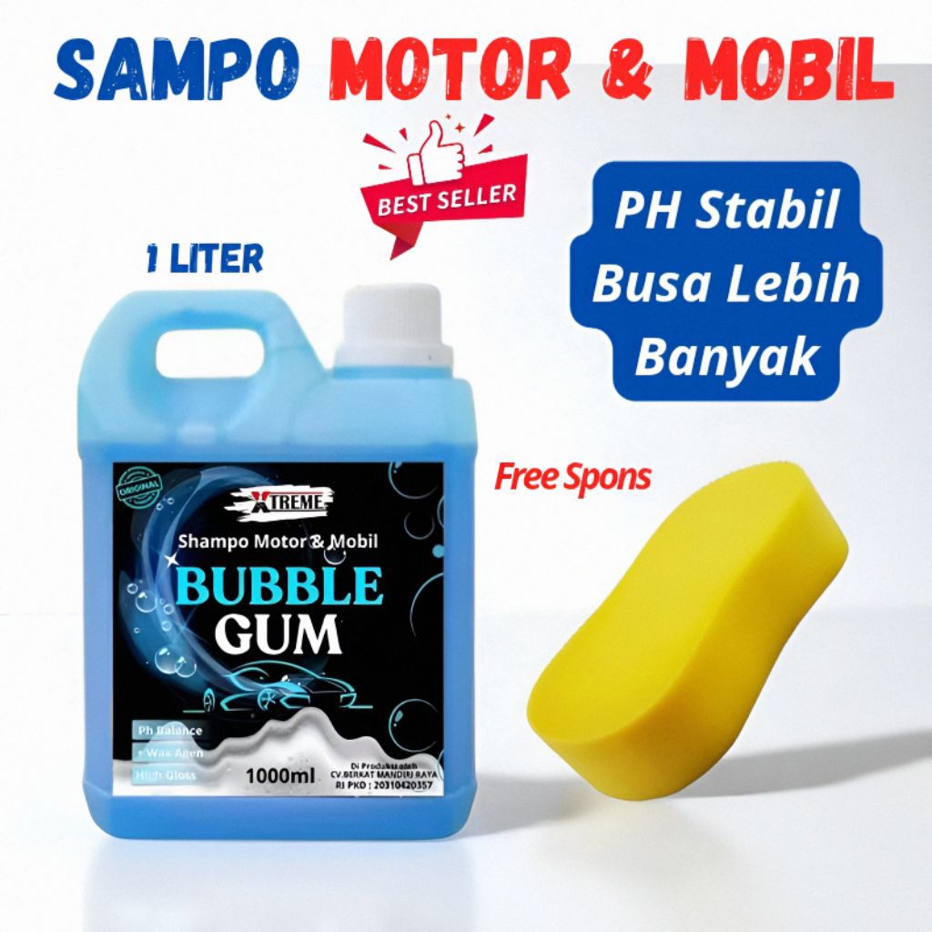 Jual BUBBLE GUM Sampo & Wax Sabun Cuci Motor Mobil Busa Berlimpah 1 ...
