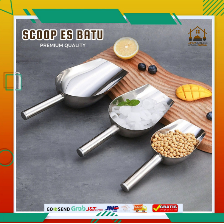 Jual Dapur Stainless - Sendok Serok Es Batu / Tepung Stainless | Skop ...