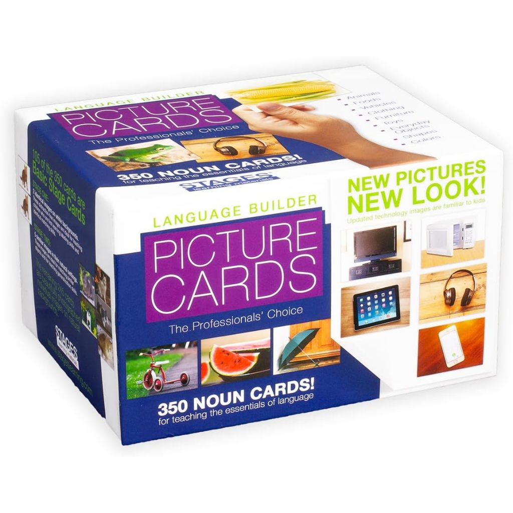 Jual Stages Learning Materials Language Builder Picture Noun Flash Cards Photo Vocabulary Autism ...