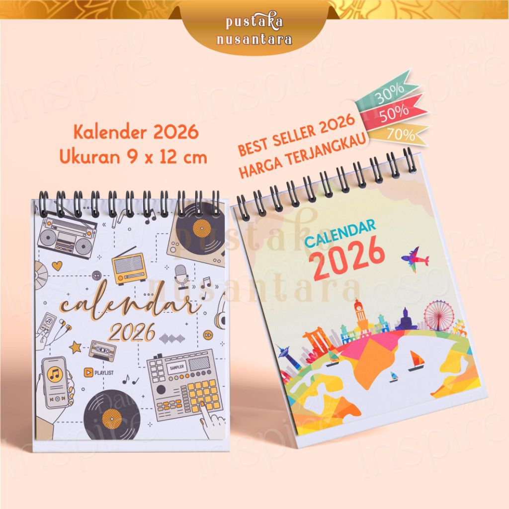 Jual [ COD ] Kalender Meja 2026 Souvenir Kalender Spiral Mini, Portable ...